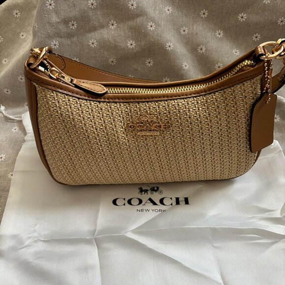 Coach | Bags | Coach Teri 2way Shoulder Bag Crossbody Straw | Poshmark